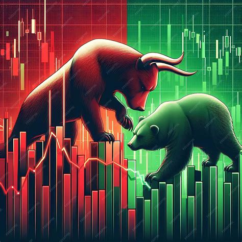 Premium Photo Stock Market Trading Concept With Bull And Bear