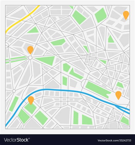 Gray City Street Map Icon Royalty Free Vector Image