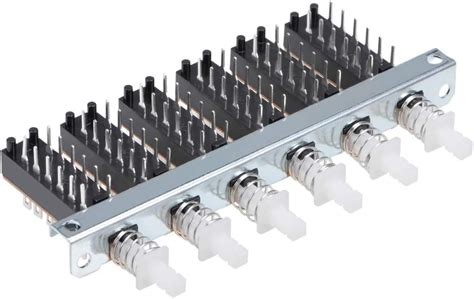 Buy Uxcell® Interlock Push Button Switch Piano Type 4pdt 12 Pin 6 Row