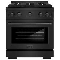 Zline 30 In Freestanding Gas Range In Black Stainless Steel Sgrb 30