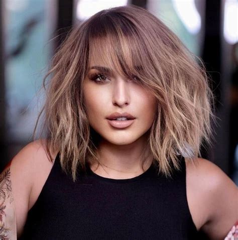 50 Trendy Medium Length Hairstyles With Bangs Hair Adviser