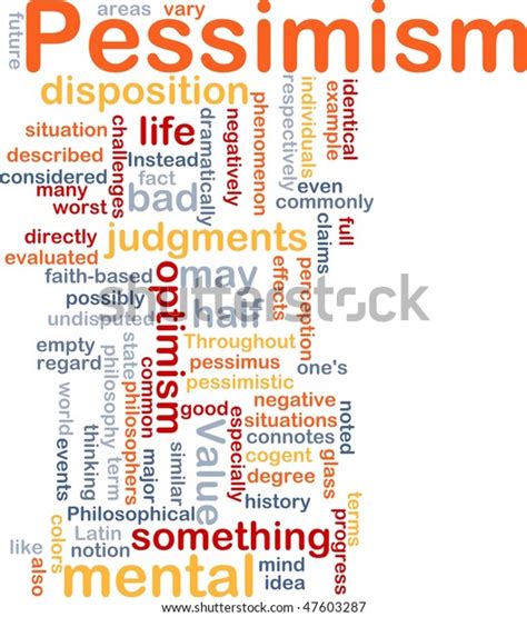 Word Cloud Concept Illustration Pessimism Pessimistic Stock
