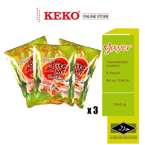 Halal Jayer Tamarind Candy Jajan Gula Gula Asam Jawa 80g X 3 Small Pack Ready Stock Shopee