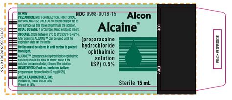 Alcaine Package Insert Prescribing Information
