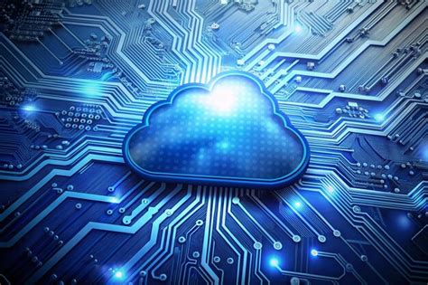 Computer Data Cloud Network Server Montage Premium Ai Generated Image