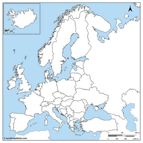 Printable Blank Map Of Europe Europe Outline Map [pdf] Printable