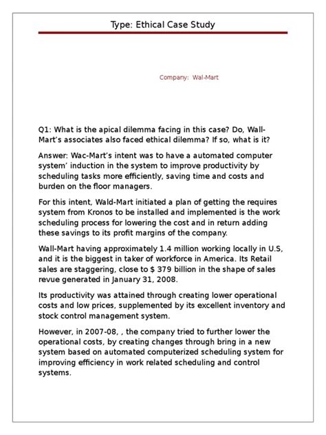 Wal Mart Assignment Pdf Walmart Labour Economics