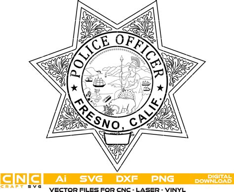 Fresno Police Badge California Police Officer Badge Fresno Police Ve