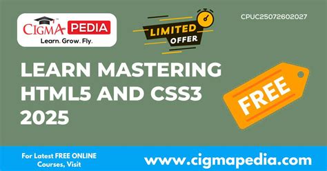 Learn Mastering Html5 And Css3 2025 Free Udemy Course Cigma Pedia
