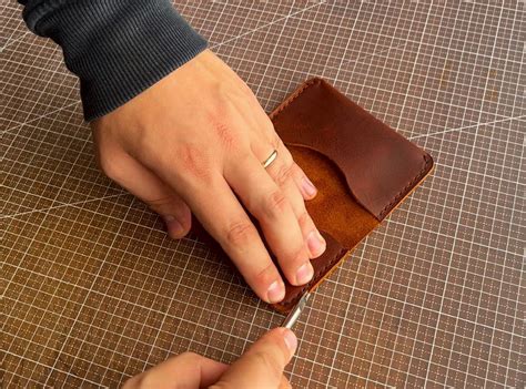 Simple Leather Card Wallet Pattern Video Tutorial Pdf Etsy