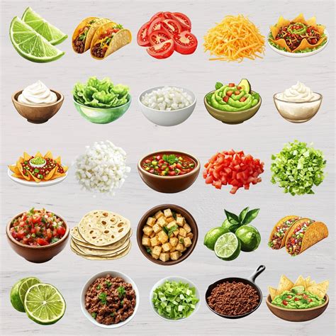 Taco Bar Clip Art For Party Printable Taco Graphic For Diy Invitation