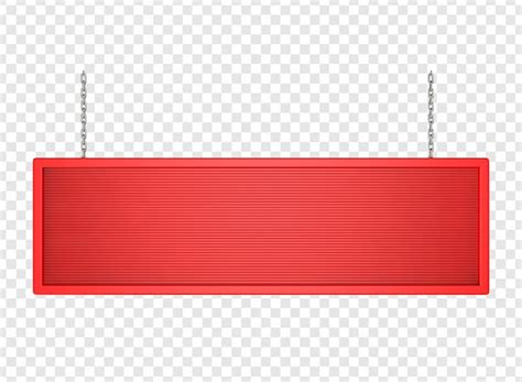 Premium Psd Long Red Color Rectangular Plate Held By Chains