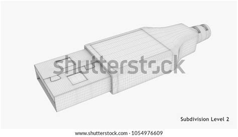 3d Rendering Wireframe Usb Plug Typea Stock Illustration 1054976609 Shutterstock
