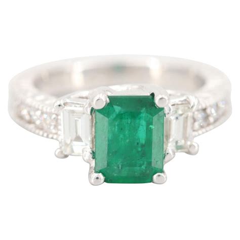 Customizable Natural Emerald Engagement Ring Emerald Cut Emerald