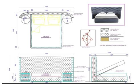 Luxury Bed Cad Drawing For Furniture Design