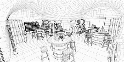 Winery Restaurant Interior V2 Wine Bar Dining Environment Superhive