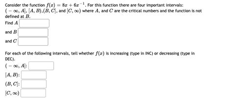 solved consider the function f c 82 6x for this function there are