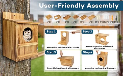 Owl Houses Nesting Boxes Screech Owl Nesting Box Handmade Wooden Bird House Kit