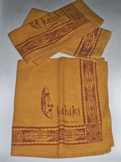 3 Vintage And Famous Kahiki Polynesian Supper Club Columbus Ohio Cloth
