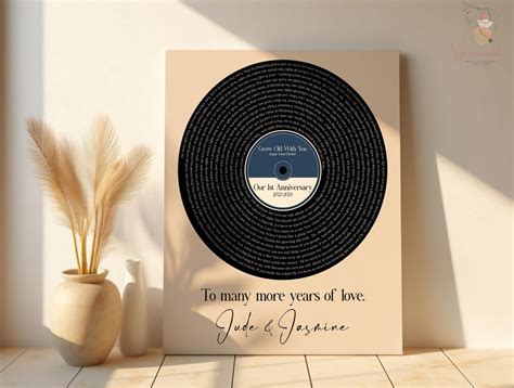 Anniversary Song Lyrics Canvas Custom Anniversary T Poster For
