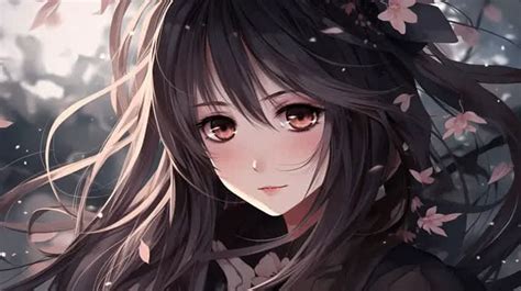 Anime Girl With Dark Brown Hair And Brown Eyes