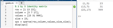 Sparse Matrices In Matlab Geeksforgeeks