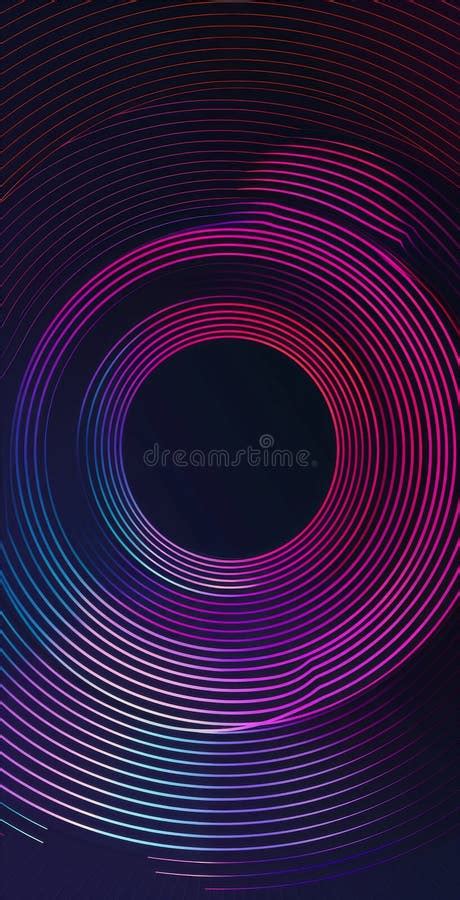 Colorful Concentric Lines On Dark Background Forming A Mesmerizing