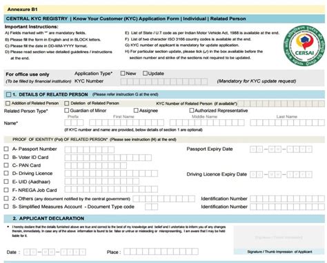 Ckyc Annexure B1 Related Person