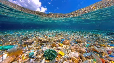 Ocean Plastic Pollution Underwater View Debris Marine Life Use