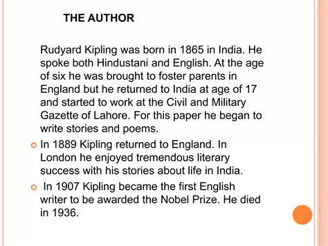Rudyard Kipling Pptx Poetry Books And Literature