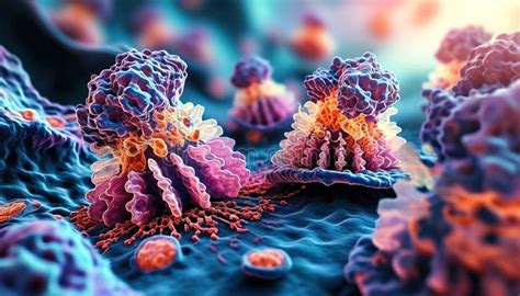 Microscopic View Of Cancer Cells Detailed 3d Medical Illustration Of Tumor Growth On Tissue