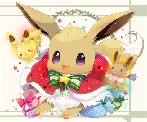 圣诞节精灵宝可梦伊布宝可梦图片尺寸2400x2000 Bobopic