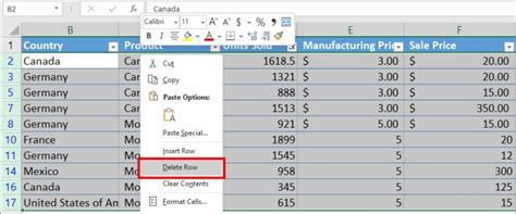 How To Delete A Row In Excel