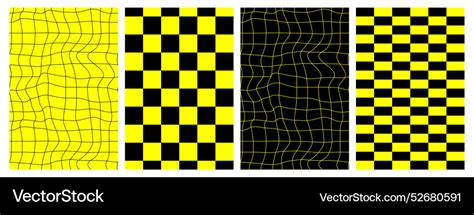 Groovy Checkered Patterns Royalty Free Vector Image
