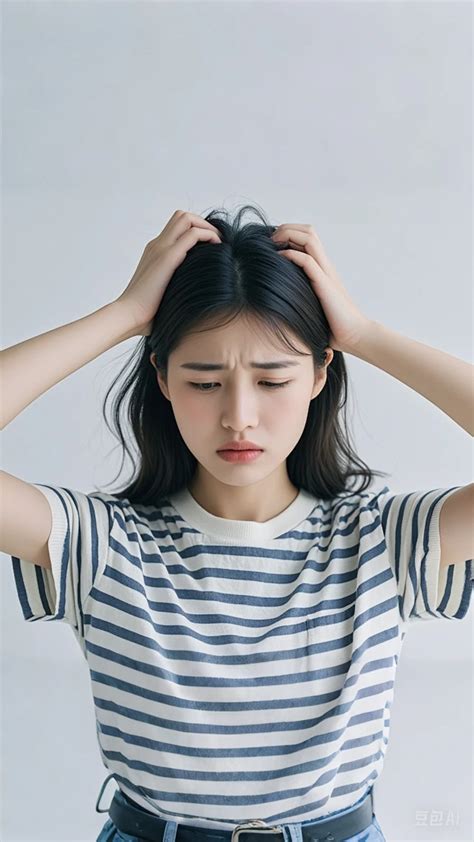 女人烦恼抓发 花瓣网