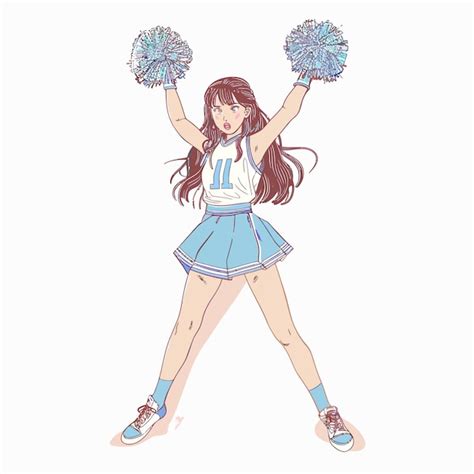 Premium Vector Cheerleader Cartoon