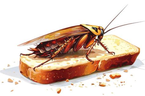 A Bug Sitting On Top Of A Piece Of Bread Suitable For Food And Pest