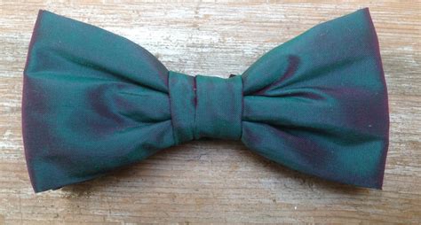 Dapper Bow Tie In Peacock Sumptuous 100 Silk With Satin Etsy