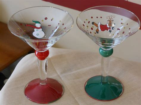 Snowman Tini And Reindeer Tini Festive Cocktail Glasses