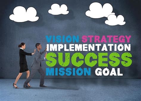 Premium Photo Businesswoman Pushing Against Buzz Words In Room