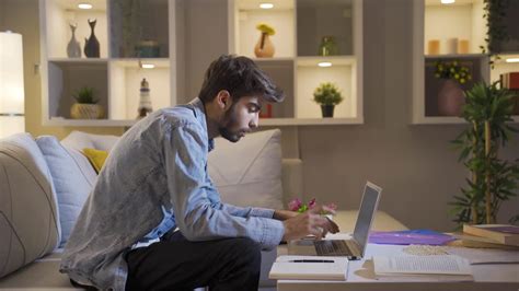 Premium Stock Video Man Encountering Problem On Laptop The Man Is