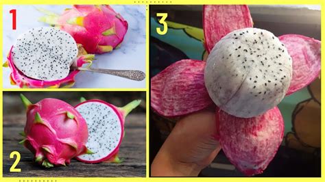 How To Cut Dragon Fruit Dragon Fruit Cutting Youtube