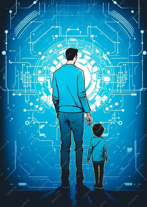 Premium Ai Image Cartoon Style Photo Of A Father And Son Anime