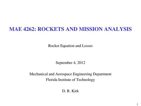Ppt Mae 4262 Rockets And Mission Analysis Powerpoint Presentation Free Download Id703588