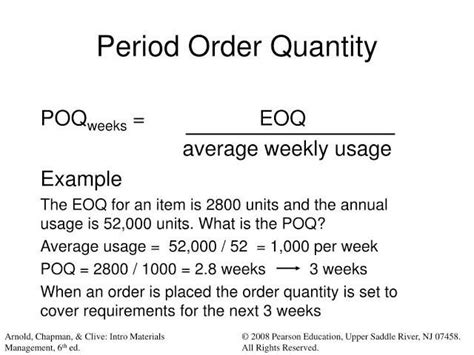 What Is Poq Period Order Quantity Poq Is An Inventory Management