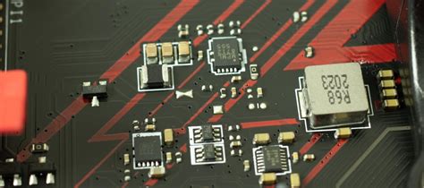 Premium Photo Transistors Chips And Power Components On Motherboard Of Computer Macro Photo