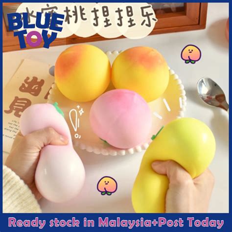Squishy Steam Peach Mouse Egg Toys Squeeze Anxiety Stress Ball Alat Mainan Budak Bola Cubit