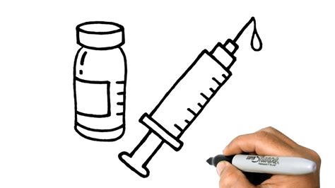 How To Draw Vaccine Easy Step By Step Youtube