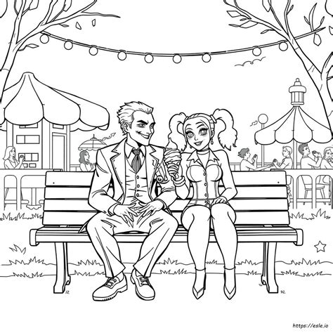 Harley Quinn And Joker Coloring Pages For Adults