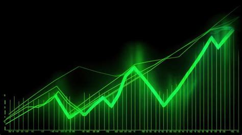 Stock Market Green Glowing Graph Of A Growing Backgrounds In 2025
